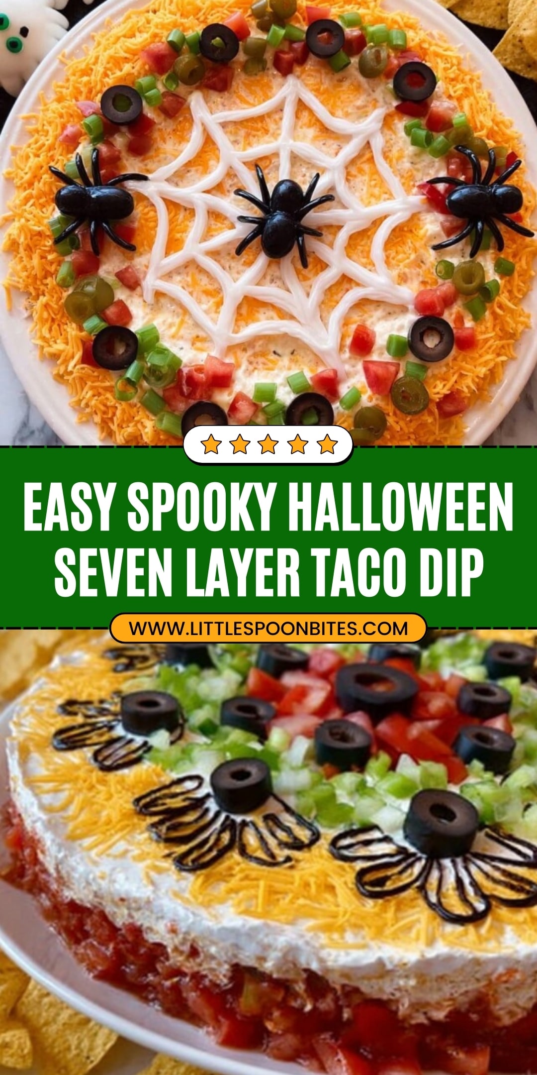 Spooky Halloween Seven Layer Taco Dip - Festive Party Recipe