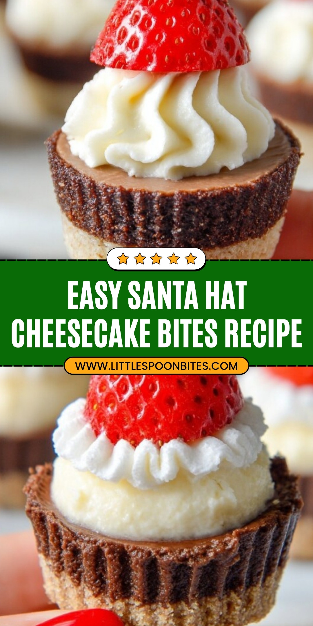Santa Hat Cheesecake Bites - Festive Holiday Treats Everyone Will Love