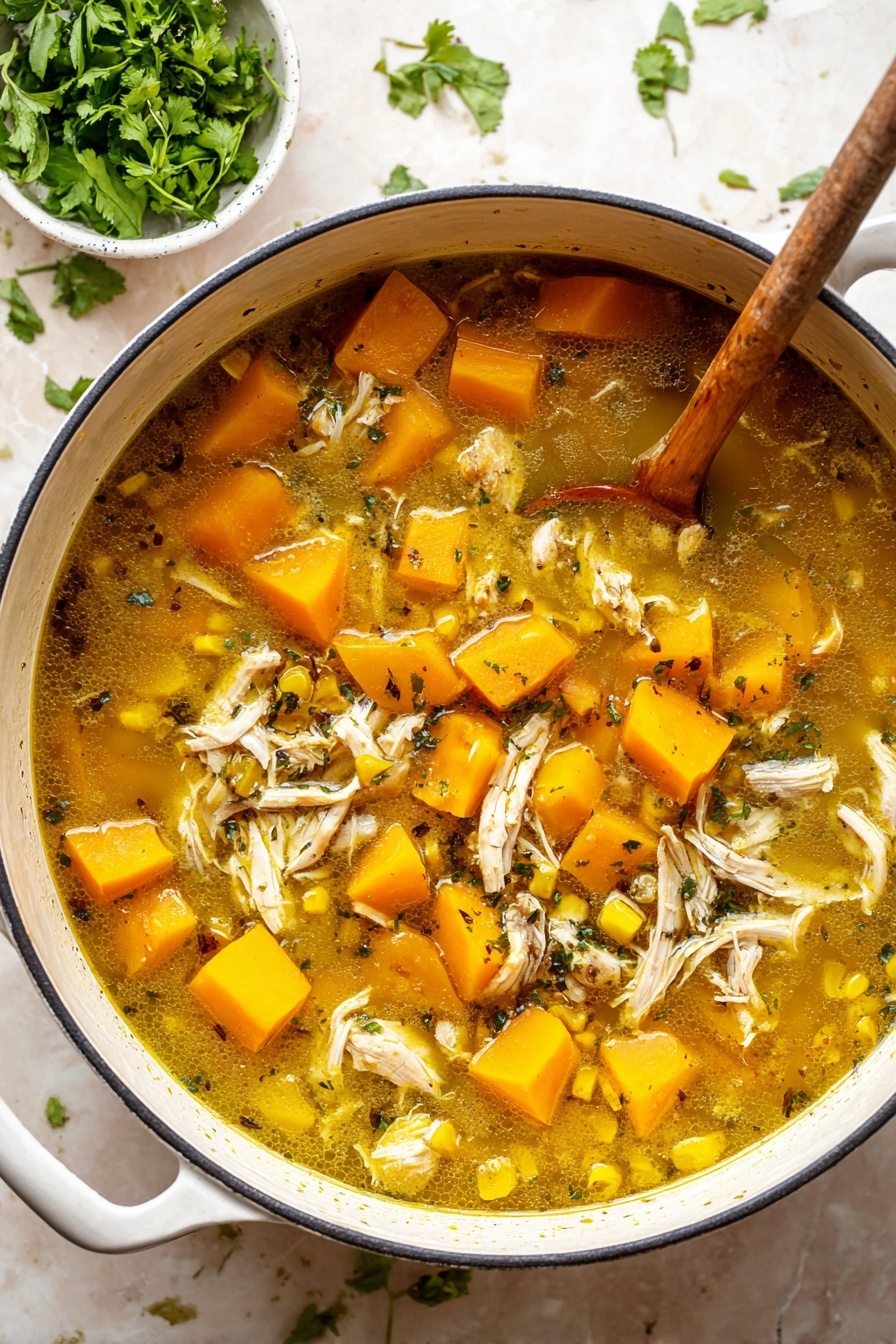 Butternut Squash Green Chile Chicken Soup - Cozy & Flavorful
