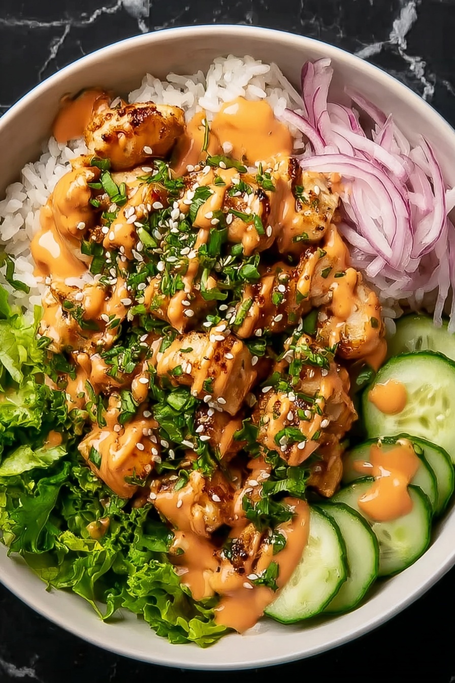 Bang Bang Chicken Bowl with Spicy Mayo - Quick & Flavorful