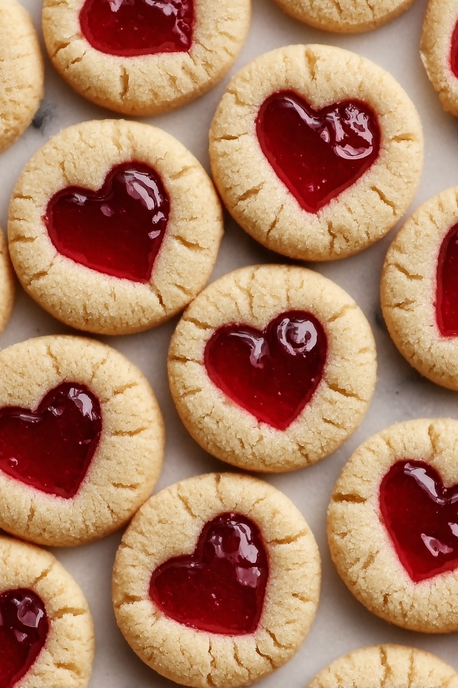 Heart Thumbprint Cookies with Jam - Irresistibly Cute & Easy